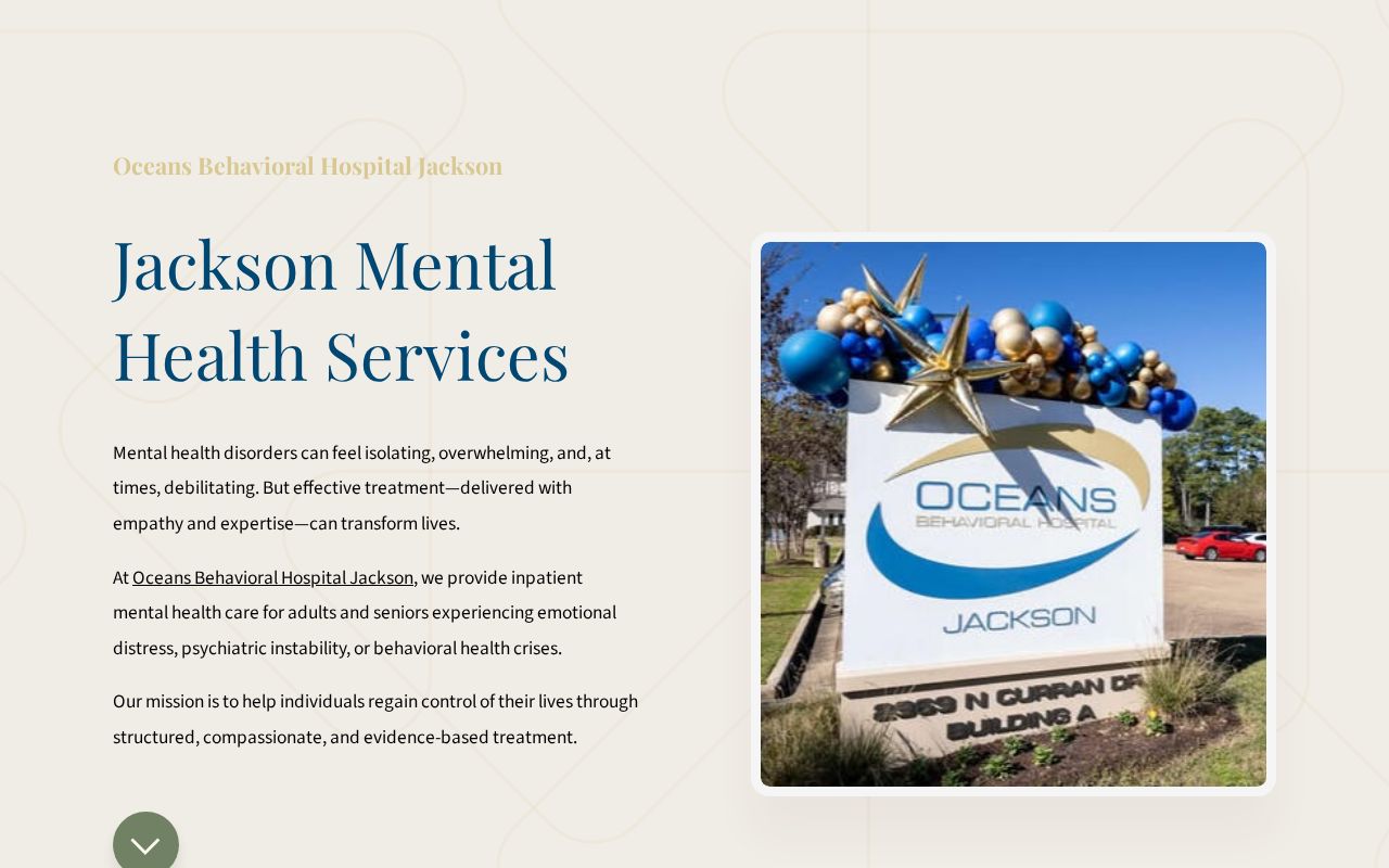 Mental Health Services in Jackson | Oceans Behavioral Hospital
